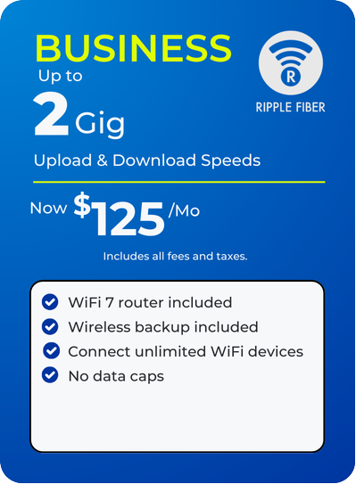 Small Business Plans and Pricing | Ripple Fiber